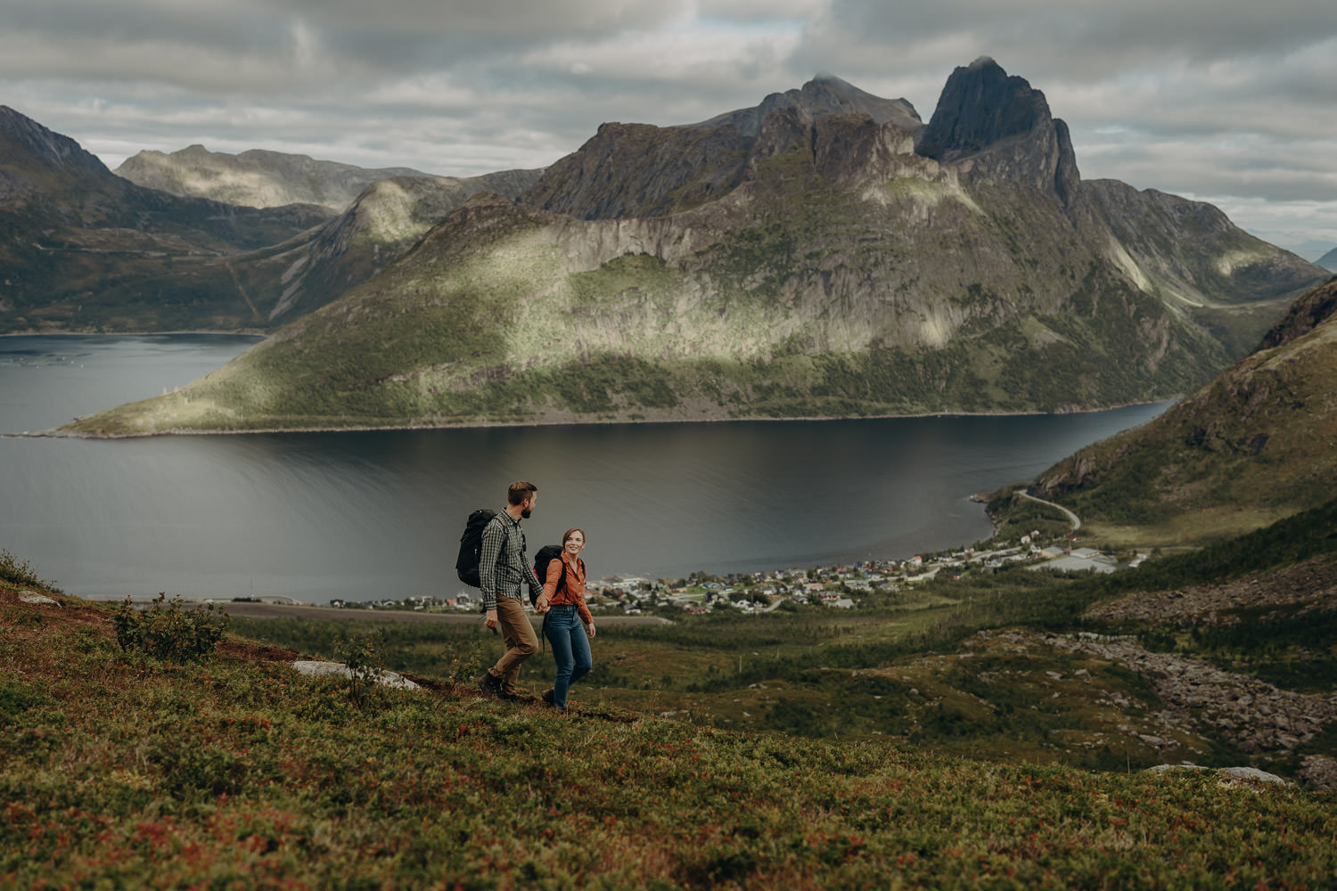Hiking Engagement Session in Senja, Norway
